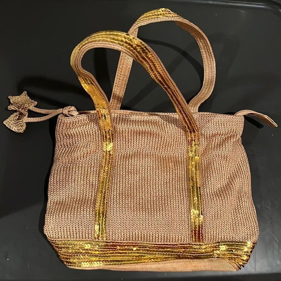 The Sak | Bags | Gold Sequin Tan Handheld Purse | Poshmark